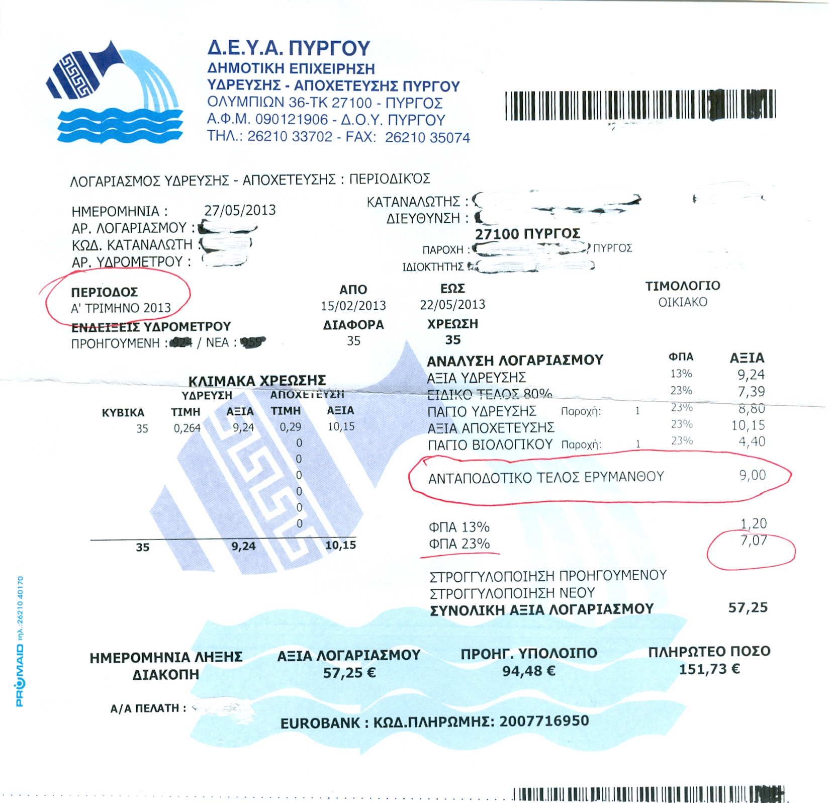 ΔΗΜΟΣ ΠΥΡΓΟΥ: Επέβαλε αναδρομικό χαράτσι Ερυμάνθου στους λογαριασμούς ...
