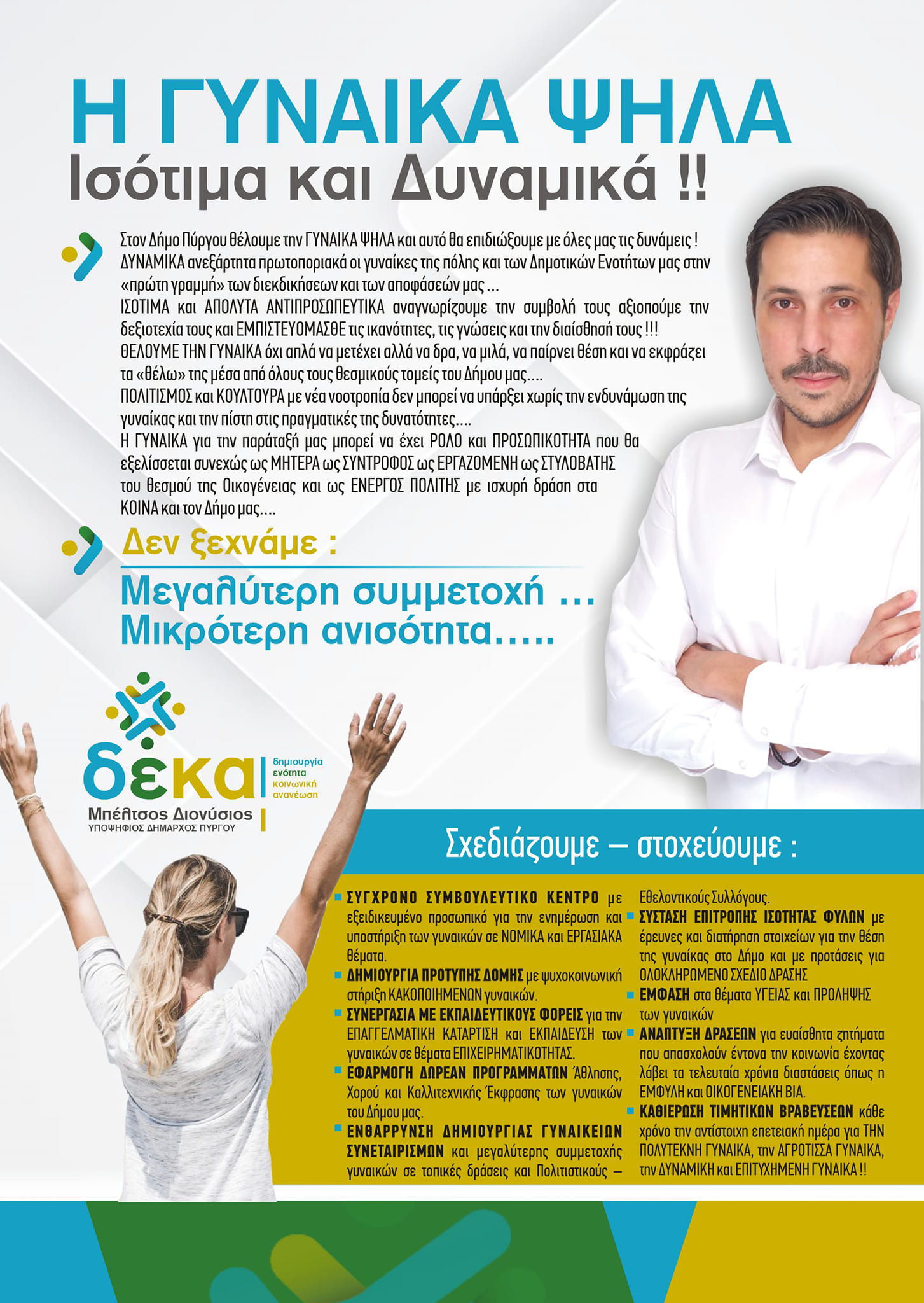 Δ. Μπέλτσος: Η Γυναίκα ψηλά, Ισότιμα & Δυναμικά - Ηλεία Οικονομία